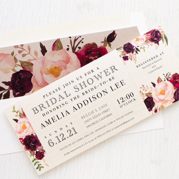 Burgundy Luxury - Wedding Invitation - Sample - Etsy