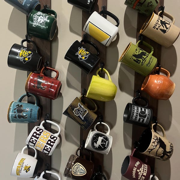 Vertical Mug Rack|space Saver Vertical Mug Holder Rack Apartment Coffee ...