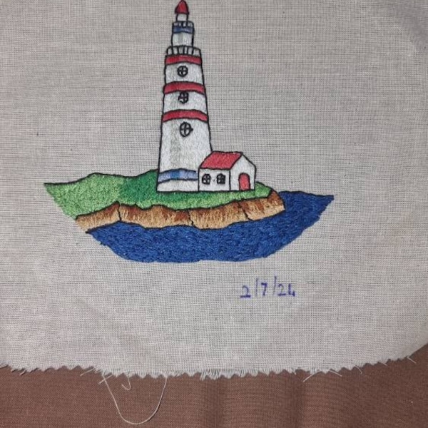 Lighthouse Hand Embroidery Pattern PDF. DIY Embroidery Hoop Art, Hand ...