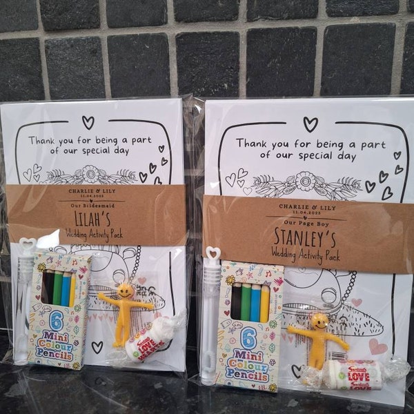 Personalised Pre Filled Wedding Activity Pack for Kids, Kids Wedding ...