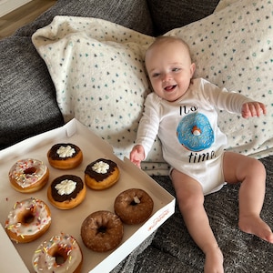 One Donut Birthday Shirt, First Birthday Onesie® Boy Baby Clothes, Blue ...