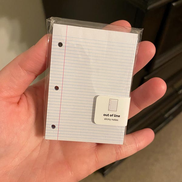 Mini Lined Paper Sticky Notes • Out of Line Sticky Notes • Tiny ...