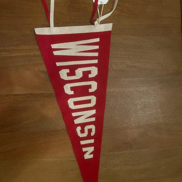 Vintage Inspired Wisconsin Pennant - Etsy
