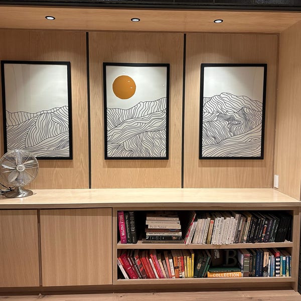 Japanese Alps | Japandi Sun Set of 3 Prints | Abstract Line Art | Line ...