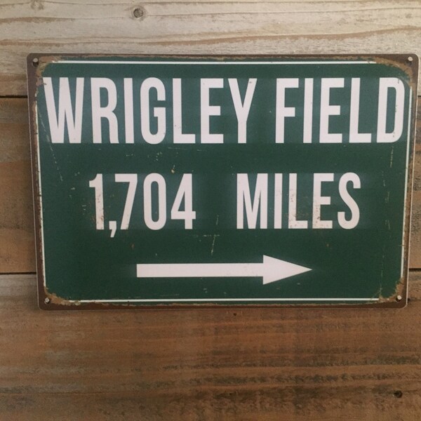 Personalized Wrigley Field Distance Sign: Chicago Cubs Decor - Etsy