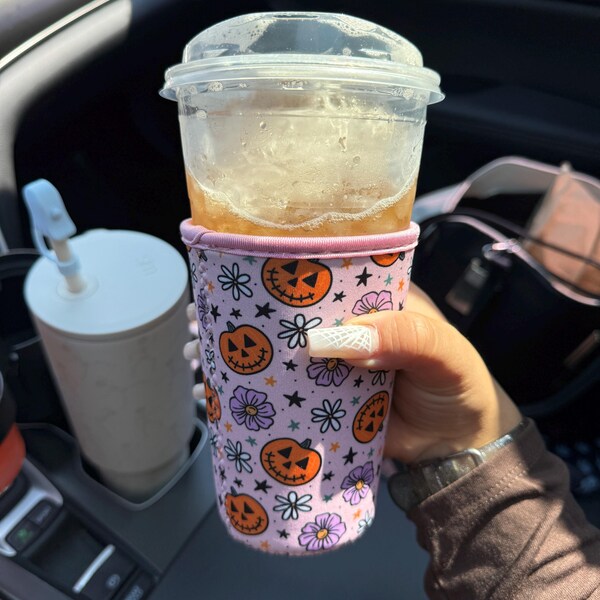 Boho Pumpkin | Iced Coffee Sleeve | Coffee Lover | Trendy Coffee Sleeve ...