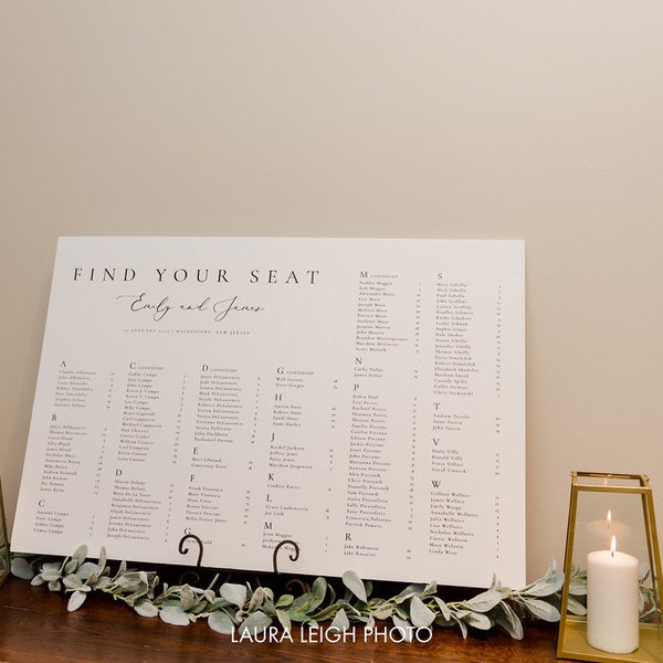 Alphabetical Seating Chart Template Download Minimalist Seating ...