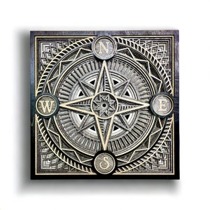 Multilayer Compass Mandala SVG, 3d Compass Svg, Shadow Box Compass ...