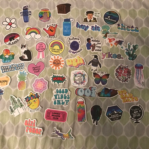 50 Fun Colorful Assorted Meme Stickers Set DIY Set Decals - Etsy