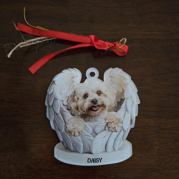 Personalized Maltese Dog Sleeping Angel Wings Ornament, Maltese Dog ...