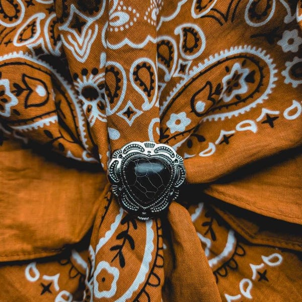 Concho Scarf Slide | Bandana Slide| Floral With Boho Turquoise | Cowboy ...