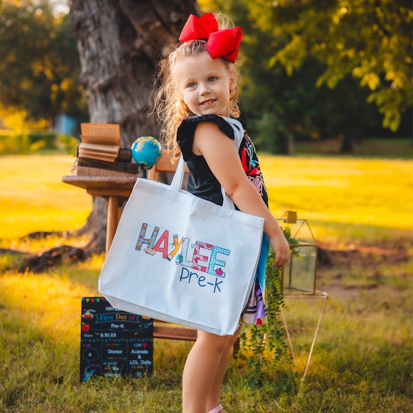 Personalized Beach Bag for Kids, Personalized Girls Summer Tote Bag ...
