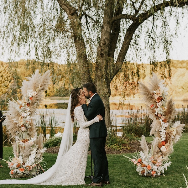Wedding Backdrop Stand/ Copper Stand/ Floral Pillars/ Copper Arch ...