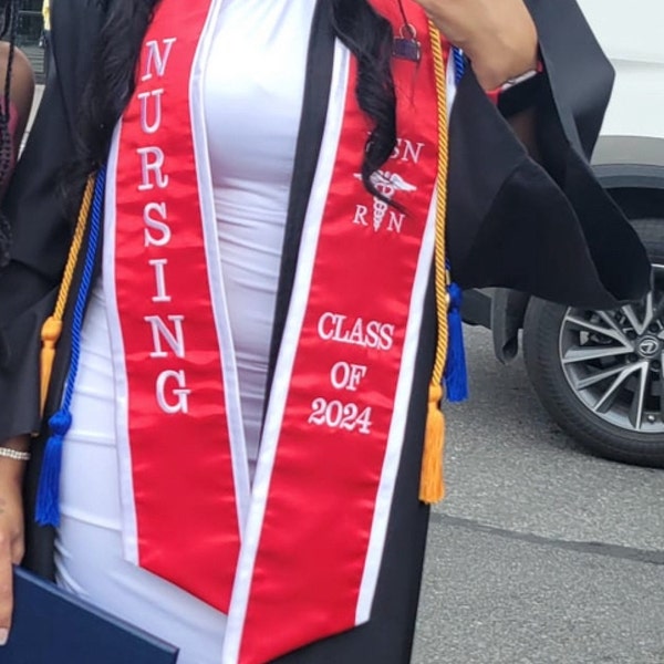 1 Custom Graduation Stole, A Custom Embroidered Satin Stole ...