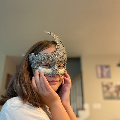 Silver and Black Masquerade Mask Laser Cut Metal Venetian Mask - Etsy