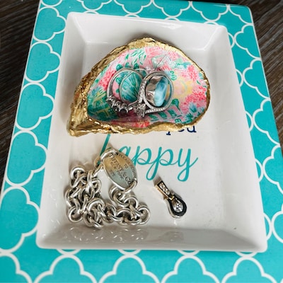 Oyster Shell Ring Dishoyster Shell Jewelry Dish Oyster Ring Dishcoastal ...