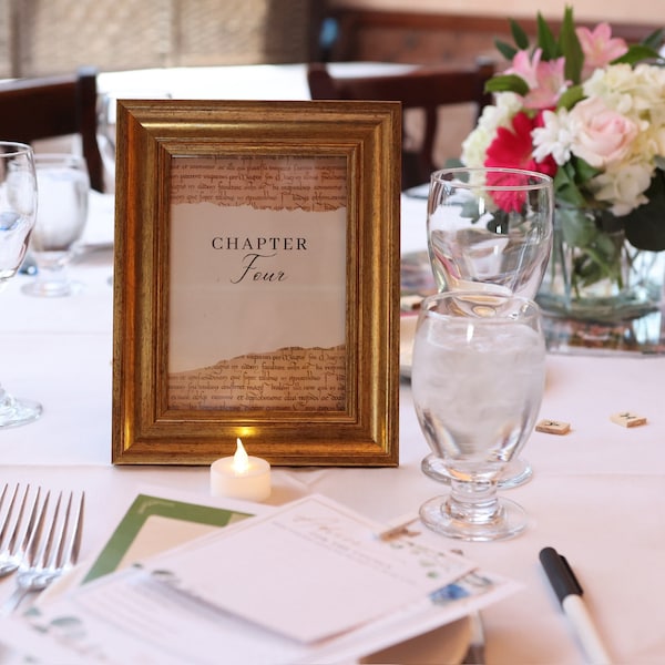 Book Themed Table Numbers, Literary Wedding, Literature Inspired ...