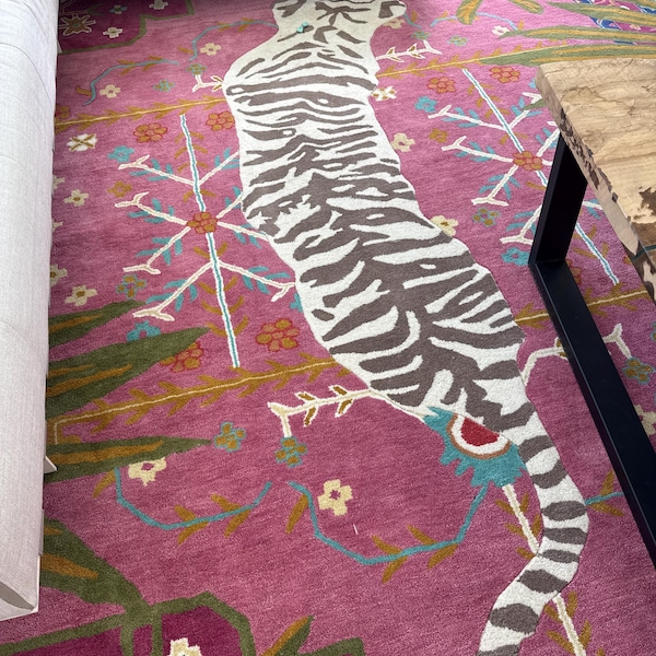Rh Lakshmi Camel Naturel Handmade Tibetan Knots Woolen Area Rug for ...