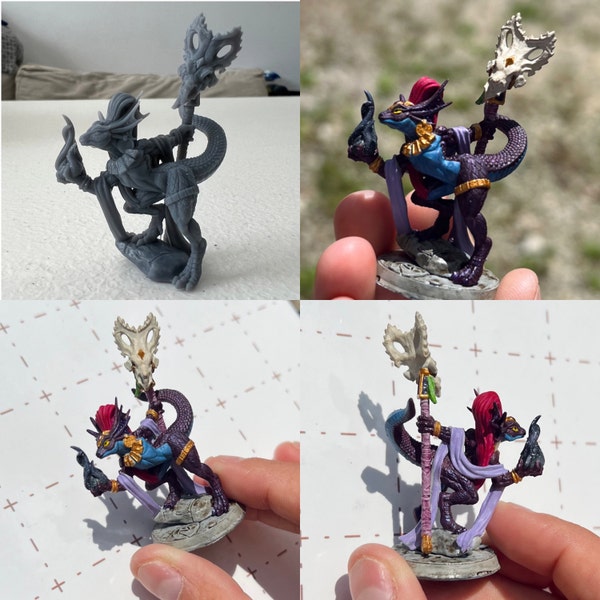 Lizardfolk Female Pinup Mini | Dnd Tabletop RPG Miniature | D&D ...