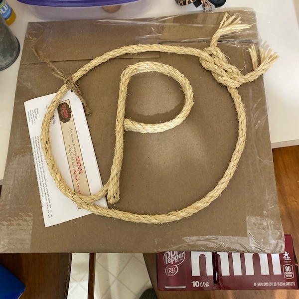 Western Rope Letter Sign: Initial Lasso, Western Decor, Rustic Letter ...