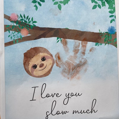 Sloth Handprint Printable Kids Baby Handprint Craft Handprint Keepsake ...