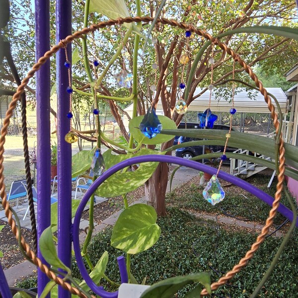 Twisted Copper Star Trellis 7 Inch Hoop Trellis Copper and Crystal ...