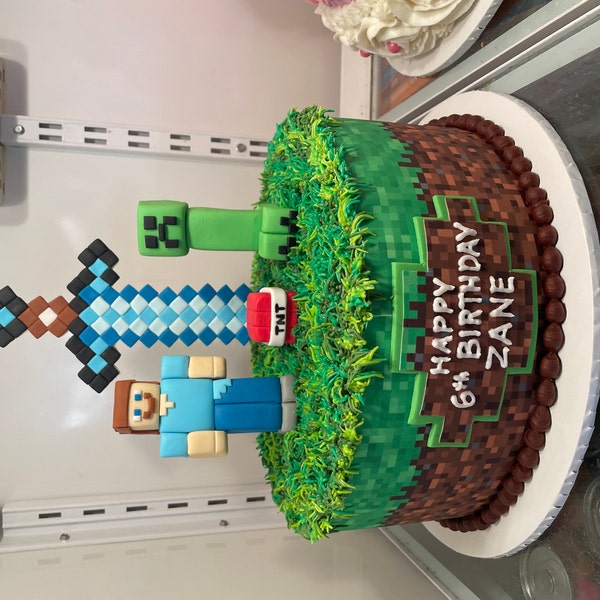Video Game Pixels Edible Cake Wrap or Gamer Birthday Cake Topper - Etsy