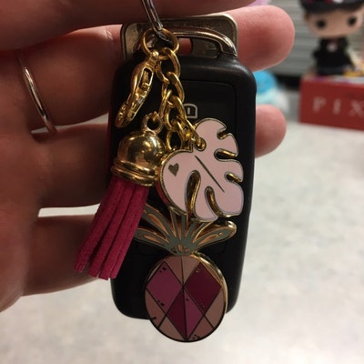 Pink Piña Hard Enamel Keychain - Etsy