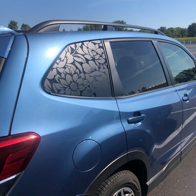 Fits 2019-2024 Subaru Forester Rear Side Windows Floral Flowers Decal ...