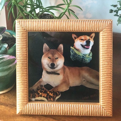 5x5 Inch Gold Frame Round-ribbed Design /golden Wedding/anniversary ...