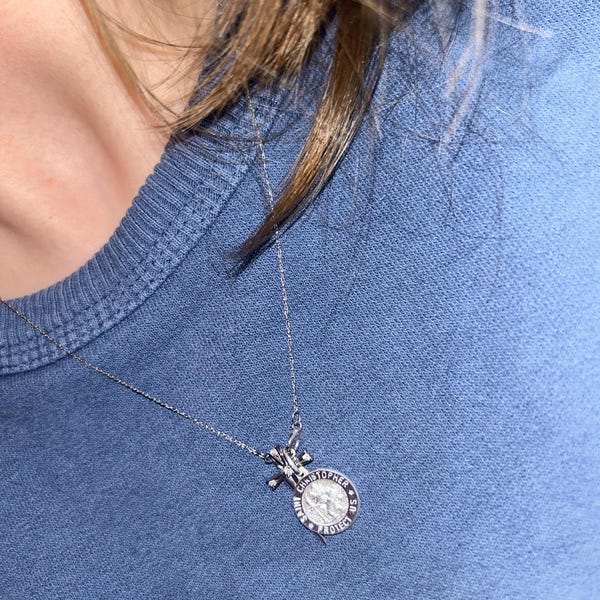 St. Christopher Pendant, Sterling Saint Christopher Charm, Sterling St ...