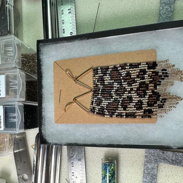 PDF Pattern and Tutorial Brick Stitch Fringe Earrings "autumnal", Graph ...