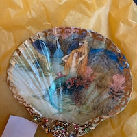 Decoupaged Shell Jewelry Dish, Peacock Shell Jewelry, Coastal Decor - Etsy Canada