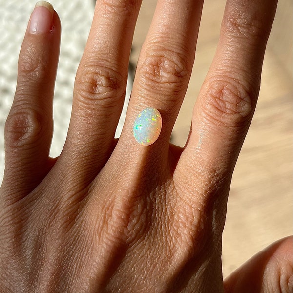 Opal Gemstone Fire Play Opal Ethiopian Opal Loose Cabochon Ring Size ...