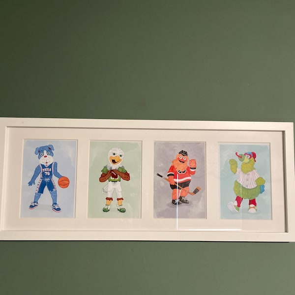 Five Philly Mascots Print (phanatic, Gritty, Swoop, Franklin, Phang) - Etsy