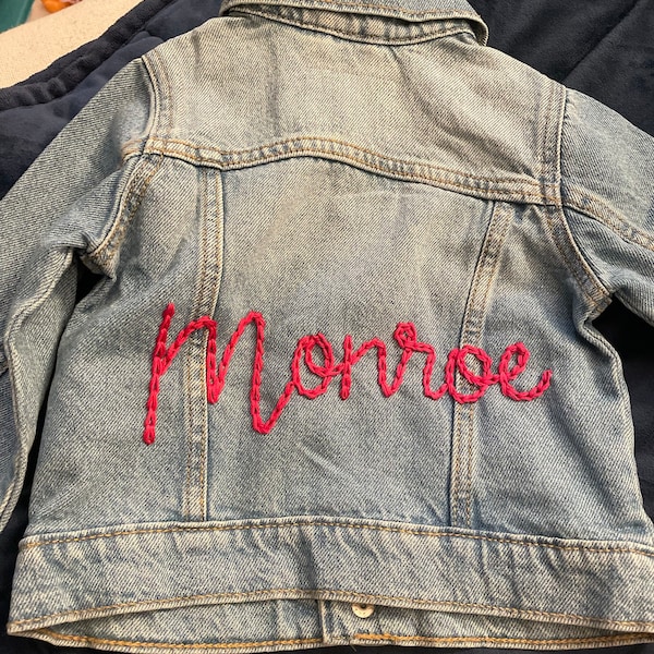 Custom Toddler Denim Jacket Hand Embroidered Baby Jacket Personalized ...