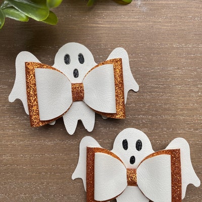 Ghost Bow SVG Halloween Bow Template Ghost Hair Bow SVG Cute Ghost PDF ...