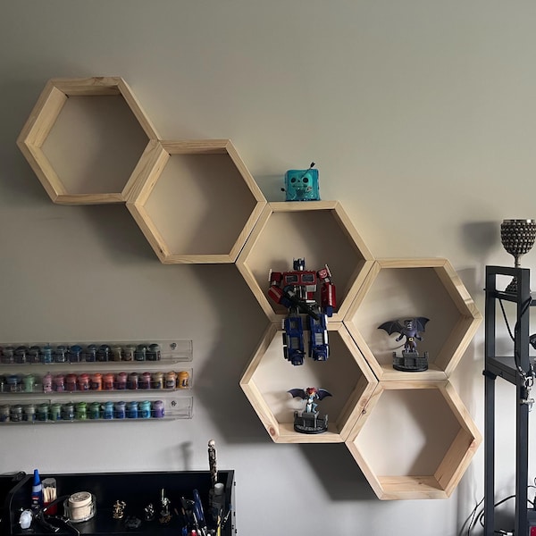 Set of 6 Hexagon Shelves Hexagon Shelf Geometric Shelf Plant Shelf ...