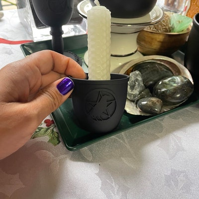 6 Wooden Tabletop Altar With Gold Celtic Pentacle Small Offering Table ...