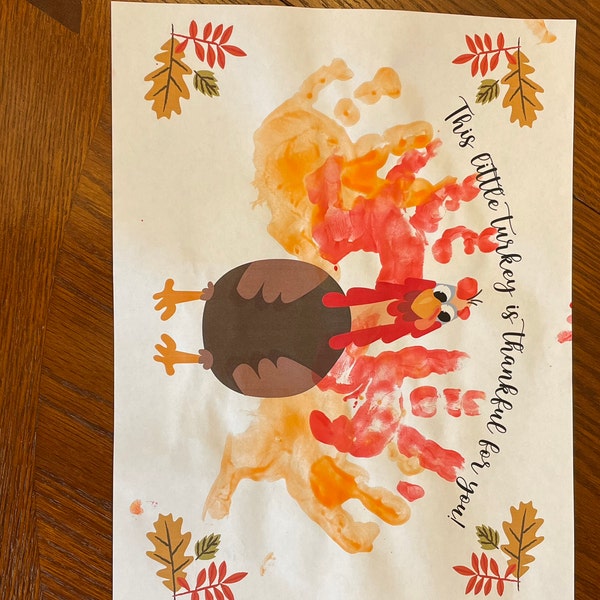 Thanksgiving Handprint Art Bundle, Handprint Craft, Printable, Turkey ...