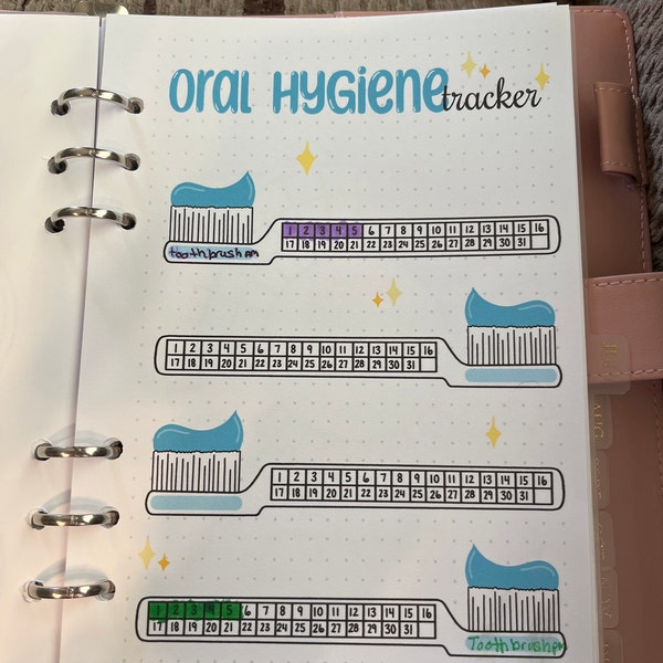 Oral Hygiene Tracker | Jessica's Journal Spread - Etsy