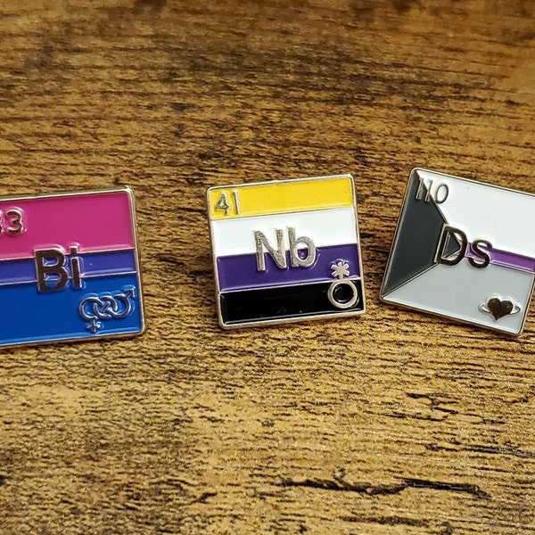 Bisexual Pride Badge - Queer Chemistry - Lgbtqi - Lgbt Pride - Bisexual ...