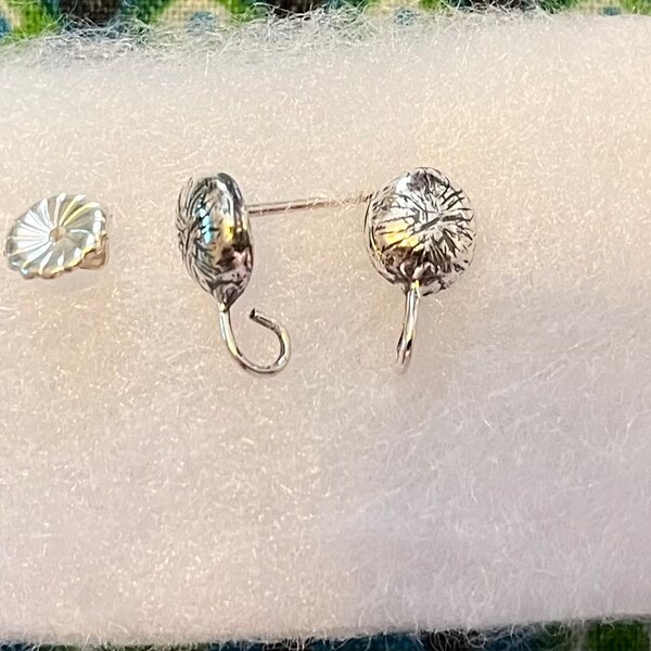 Artisan, Sterling Silver, Handmade Earring Post With Hook (one Pair) (N ...
