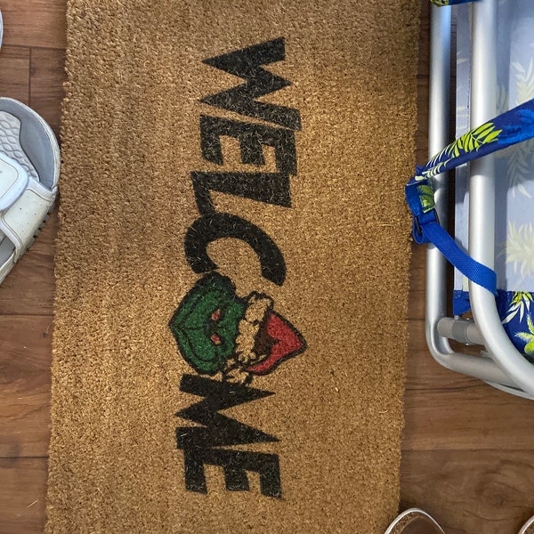 Grinch Christmas Decorations - Grinch Doormat - Funny Christmas Doormat ...
