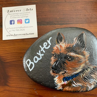 Commission a Hand Painted Pet Portrait Rock to Memorialize or ...