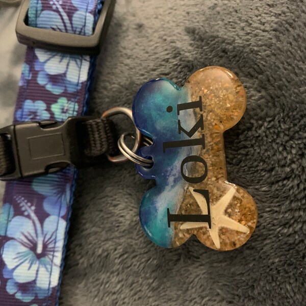Custom, Beach, Pet , Dog, ID Tag - Etsy