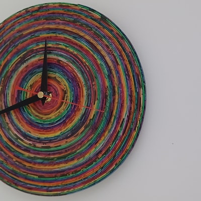 Recycled Paper Clock Eco-friendly Unique up Cycling Brown Round - Etsy