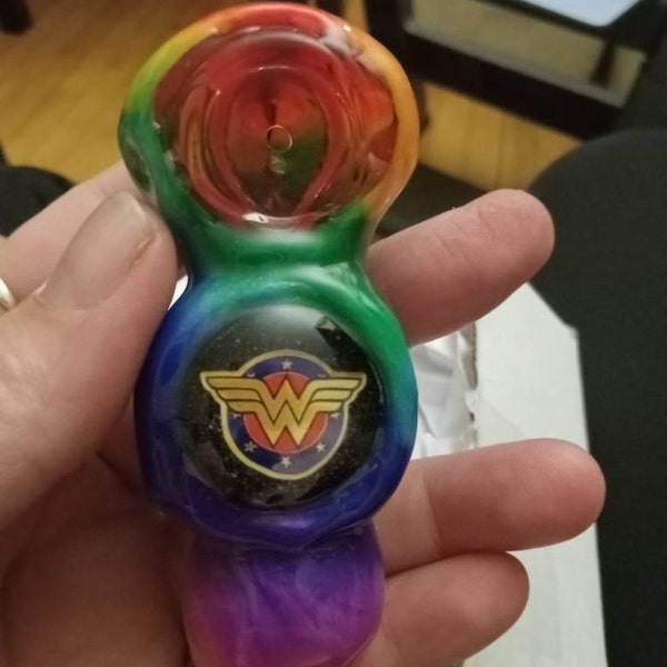 Custom Amazing Stitch, Glass Smoking Pipe, Girly Pipes, Unique, Glass ...