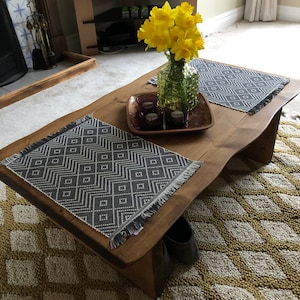 Waney / Live Edge Coffee Table Rustic Tudor Oak Solid Wood Chunky Low ...