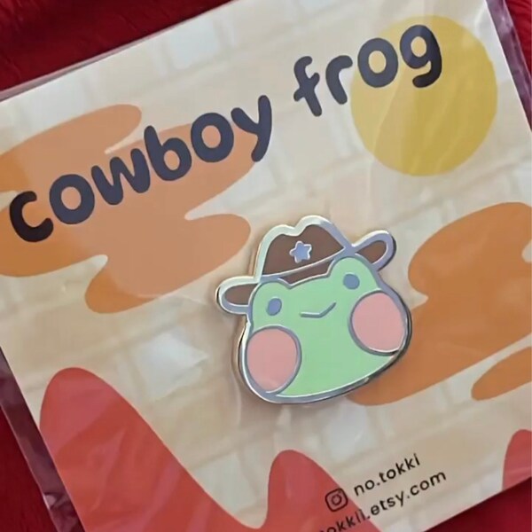 Cowboy Frog Enamel Pin, Cute Froggy Gift - Etsy